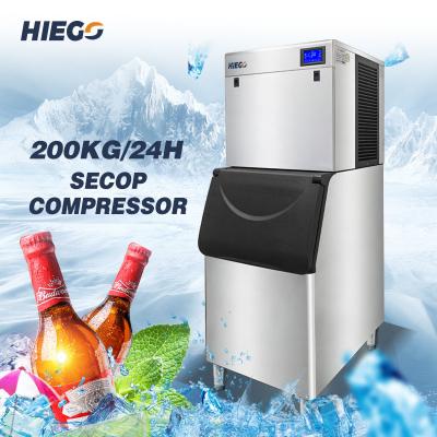 China Commercial 450 Lb Ice Machine 200kg Electric Ice Cube Maker 1100kg Storage Bin for sale
