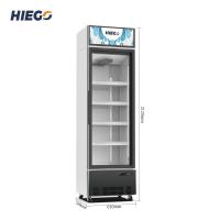 China 368L Single Glass Door Display Chiller Upright Refrigerated Vertical Freezer for sale