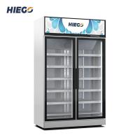 China 5 Layer Vertical Glass Door Display Chiller For Beverage Soft Drink for sale