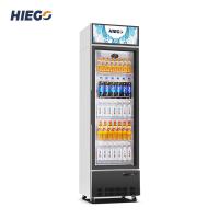 China 368L Single Glass Door Display Chiller Upright Refrigerated Vertical Freezer for sale