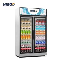 China 5 Layer Vertical Glass Door Display Chiller For Beverage Soft Drink for sale