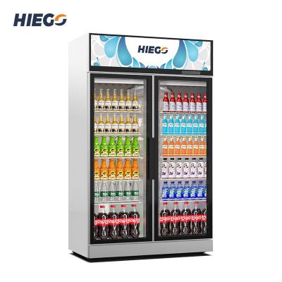 China 5 Layer Vertical Glass Door Display Chiller For Beverage Soft Drink for sale