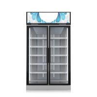 China Air Cooling Upright 2 Glass Door Display Chiller 800L Digital Temperature Control for sale