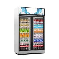 China Air Cooling Upright 2 Glass Door Display Chiller 800L Digital Temperature Control for sale