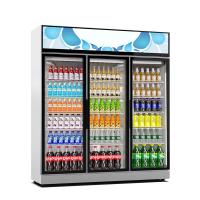 China 5 Layer Vertical Glass Door Display Chiller For Beverage Soft Drink for sale