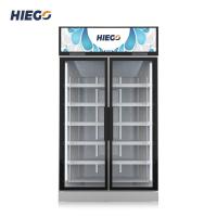 China Air Cooling Double Glass Door Display Chiller 980L R290 Single Temperature for sale
