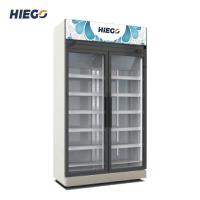 China Air Cooling Double Glass Door Display Chiller 980L R290 Single Temperature for sale