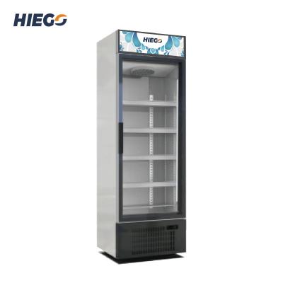 China 380L Beverage Fridge Cold Beer Supermarket Display Glass Door Chiller for sale
