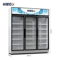 China R290 Beverage Drink Cooler Supermarket Bar 3 Glass Door Beer Display Chiller for sale