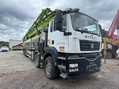 China Ergonomic Cabin Used 2021 Zoomlion Concrete Pump Truck Mounted Sinotruk Sitrak Chassis for sale