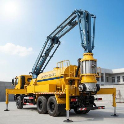 China 300 to 500 Liters Water Tank Capacity Concrete Pump Trucks Featuring 4 Sections and Double Seal for Pumping Operations for sale