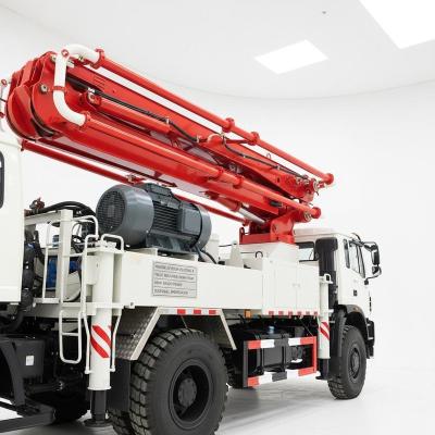 China Number Of Boom Sections 4 Truck Mounted Boom Pump 50KW Motor Power Concrete Pump Technical Specification 2019 03 for sale