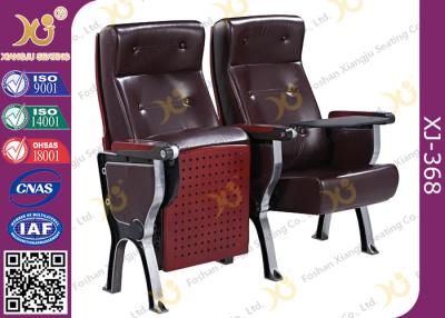 China Custom PU Leather Back Auditorium Theatre Seating Chairs With Tablet Arm for sale