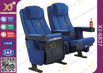 China Molded PU Foam Gravity Fold Up Theatre Seating Chairs Fabric Cover With Push Back for sale