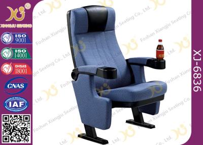 China Heavy Iron Frame Cinema Hall Theatre Seating Chairs With Cup Holder for sale