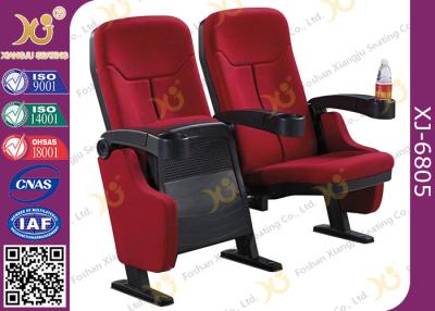 China Plastic Outer Frame Theatre Seating Chairs With Bottle Holder Fixed Legs for sale