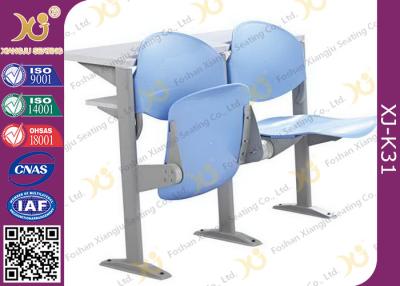 China Floor Mounted Iron Leg College Classroom Furniture With Reading Desk Hinge Type for sale