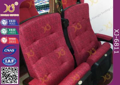 China Custom Metal Frame Floor Fixed Standing Movie Theater Chairs With Armrest for sale