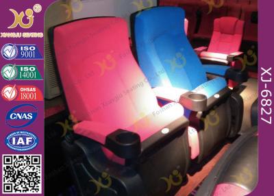 China Luxury Cinema Seat Fabric Upholstery Stadium Theater Seating With Cup Holder for sale