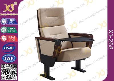 China Elegant Foldable High Back Church Hall Chairs Stain Proof With Writing Tablet for sale