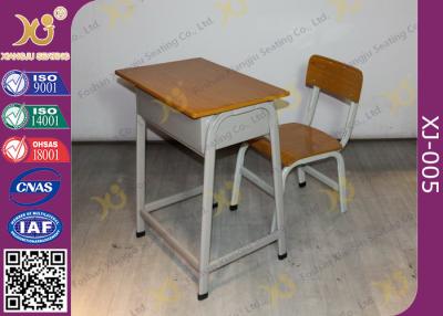 China Fireproofing Metal Frame Student Desk And Chair Set For Primary School for sale