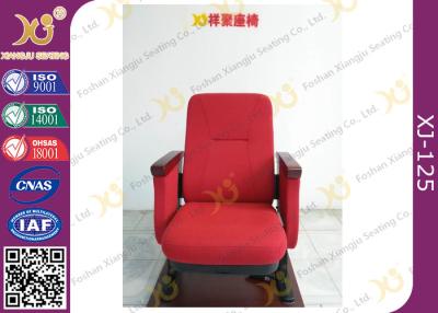 China PP Shell for audience chairs , fixed leg retractable auditorium theater seating in red color for sale