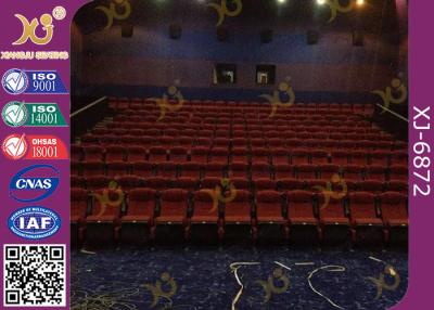 China High / Soft Padded Back Cinema Style Seats / Theater Chairs With Tip Up Drink Hold for sale