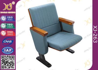 China Green Fabric Plywood Auditorium Church Chair Folded Durable With Book Net for sale