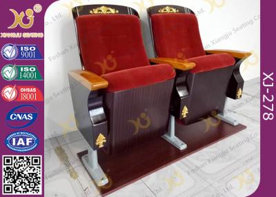 China Aluminum Leg Luxury Auditorium Theater Seating With Golden Wood Carved Works for sale