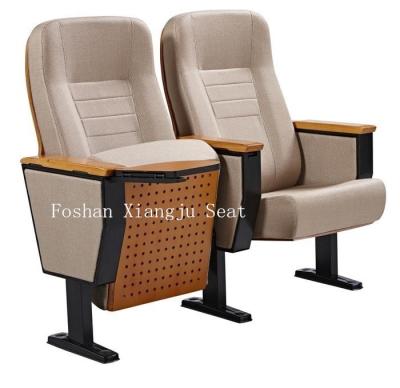 China Home Furniture Auditorium Theater Seating Wooden Back Cold Rolled Steel Feet for sale