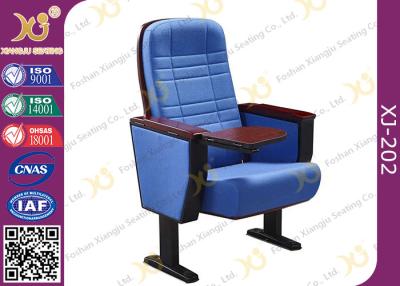 China Blue Folding Cinema Style Chairs For Auditorium High Strength Steel Structure for sale