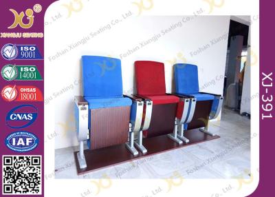 China Three Seats Customized Strengthen Aluminum Auditorium Chairs With Square Plywood for sale