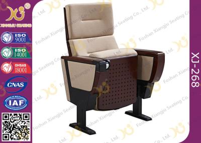 China High Back Plywood Lecture Hall Seating With Big Writing Tablet For Auditorium for sale