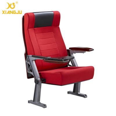 China Public Interior PU / Wooden Armrest Auditorium Chairs With Folded ABS Writing Table for sale