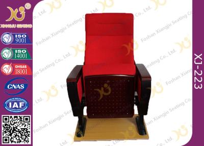 China Red Large Iron Leg Auditorium Theater Chairs For Conference Fire Retardant for sale