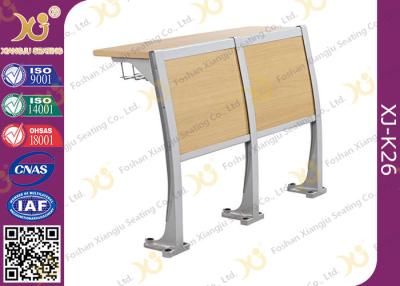 China Wooden Material Attached School Desk And Chair Floor Mounted for sale