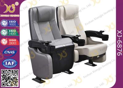 China Plastic Shell Leather Cinema Theater Chairs With Tip-up Seat / Lecture Hall Seating for sale