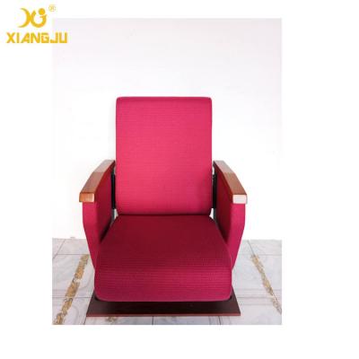China Audio Room Commercial Folding Relaxing Auditorium Seating With Soild Wood Armrest for sale