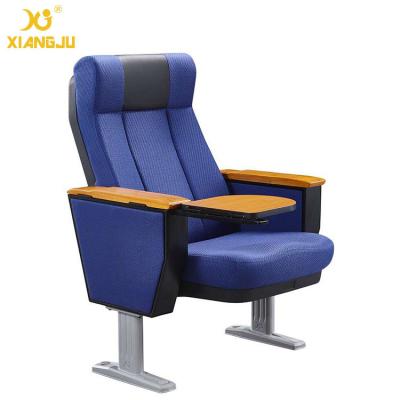 China Scratch-Resistant PU Molded Foam Auditorium Chairs Foladble Aluminum Feet With Table for sale