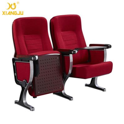China Elegant Moulded Wood Lecture Hall Auditorium Chairs Polished Aluminum Feet for sale