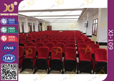 China Durable Red Tip Up Auditorium Chairs Polypropylene Fram Comfort PU Molded Sponge for sale