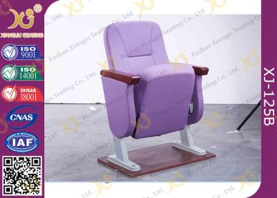 China Purple Folding Church Hall Chairs With Fabric Covers / Auditorium Seating for sale