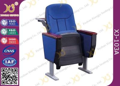 China Soild Wood Auditorium Theater Seating With Back Writing Pad / Aluminum Alloy Legs for sale