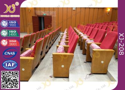 China Eco - friendly Wooden Armrest Auditorium Folding Theater Seats With Row Number Rectangular Shape ​ for sale