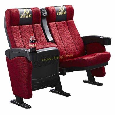 China High - End Embroidery Folding Cinema Theater Chairs With Cup Holder for sale