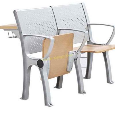 China Plywood Metal University College Classroom Furniture / Foldable School Desk And Chair Set for sale