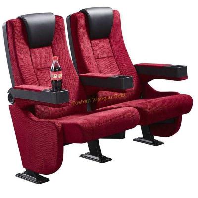 China Movable Astir Armrest Fireproof Fabric Cinema Theatre Seats With 2.0 Mm Thick Iron Steel Leg for sale