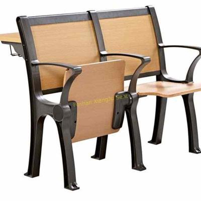China College Or University Iron Wooden Fold Up Chair With Fixed Writing Table for sale
