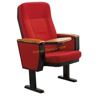 China Plastic PP Panel Steel Legs Lecture Room Chairs With Wooden Writing Tablet for sale