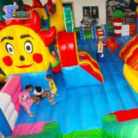 China Custom Inflatable Bouncy Castle 0.5mm PVC Happy Land Theme Bounce House EN14960 for sale